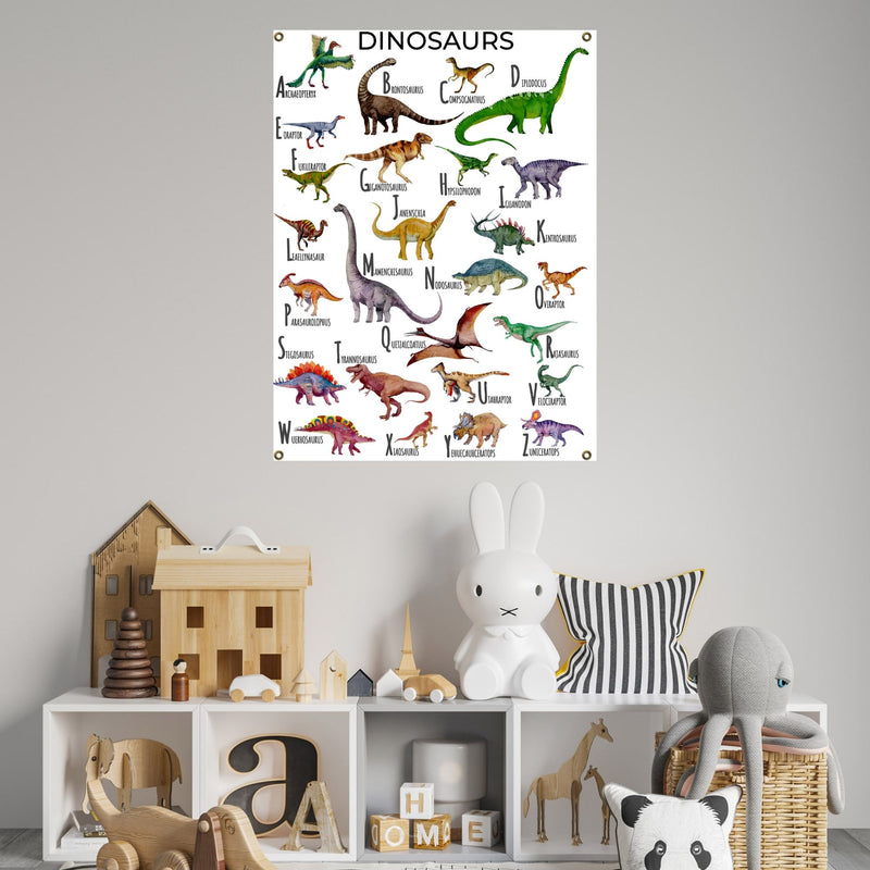 Dinosaur Alphabet Poster on Archival Fine Art Paper or Canvas - Dera Design