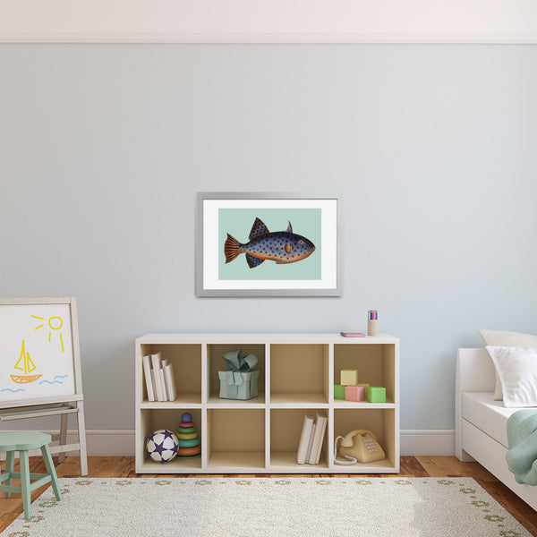 BLUE POLKA-DOT FISH - Dera Design