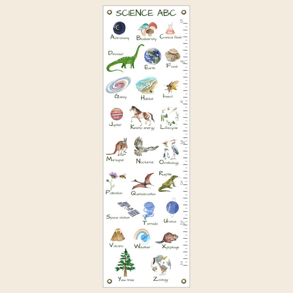 Science Alphabet Growth Chart on Fine Art Canvas - Dera Design
